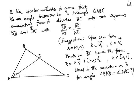 solved use vector methods to prove that the an angle