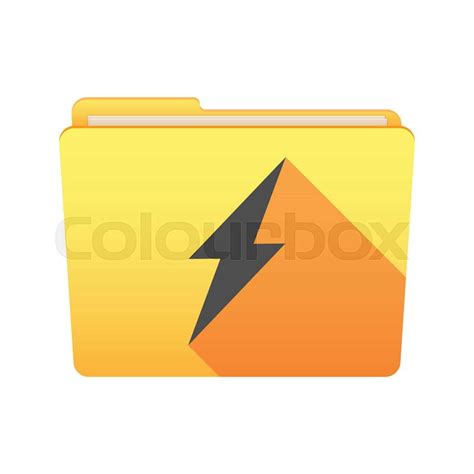 Isolated File Folder Icon With A Lightning Colourbox Isolated File Folder Icon With A Lightning Colourbox