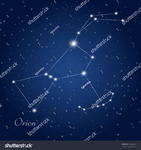 Orion Constellation Starry Night Sky Stock Vector Royalty Free Shutterstock