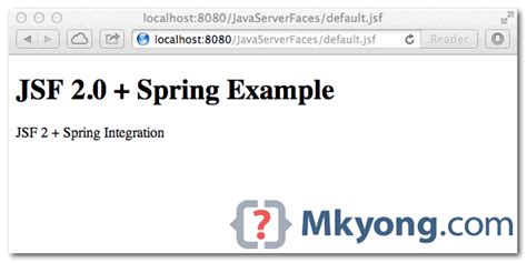 JSF 2 Spring 3 Integration Example Mkyong Com