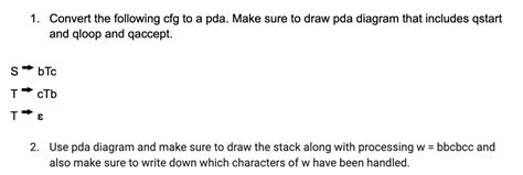 solved automata theory cfg to pda please draw a diagram