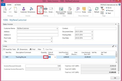 Correct A Posted Sales Invoice In Nav 2015 Arksd Consultancy Private
