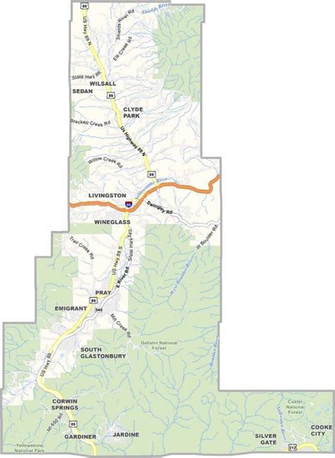 Park County Map Montana Us County Maps
