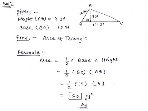 [solved] Area Of A Triangle Find The Area Of The Triangle Below Be Sure To Course Hero