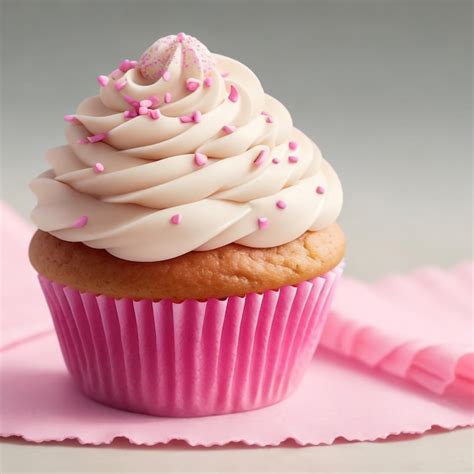 Premium Photo Pink Chocolate Cupcake Isolated Background