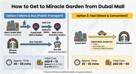 How To Reach Miracle Garden Metro Bus Taxi Guide Dubai