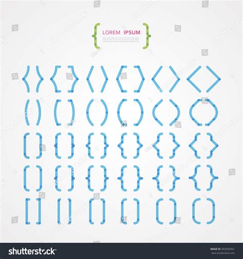 Set Various Color Brackets Stock Vector Royalty Free Shutterstock