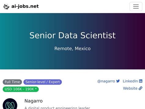 [hiring] senior data scientist remote r ai ml jobs
