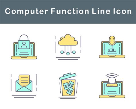 Computer Function Vector Icon Set 20642883 Vector Art At Vecteezy