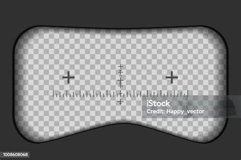 투명 한 배경에 격리 표지판 쌍안경 보기의 크리에이 티브 벡터 일러스트 예술 디자인입니다 가상 현실 안경 시력입니다 추상적인 그래픽 요소입니다 프레임 테두리를 흐리게 소총