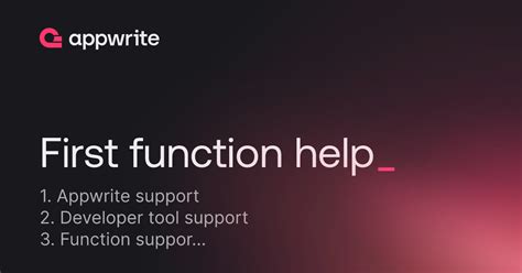 First Function Help Threads Appwrite