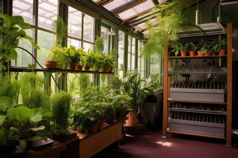 Greenhouse Temperature And Humidity Controls Stock Illustration Illustration Of Plant