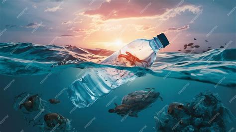 Premium Photo Environmental Pollution Of Plastic Water Bottle In The Ocean