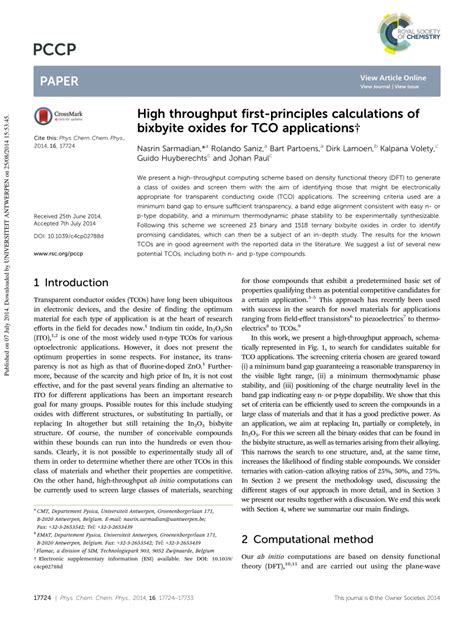 Pdf Correction High Throughput First Principles Calculations Of Bixbyite Oxides For Tco