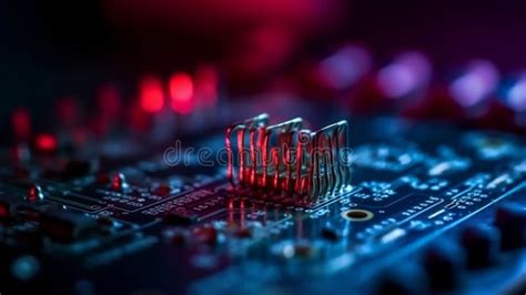Microcircuits Of The Computer Chip Close Up Ai Generative Stock Illustration Illustration Of