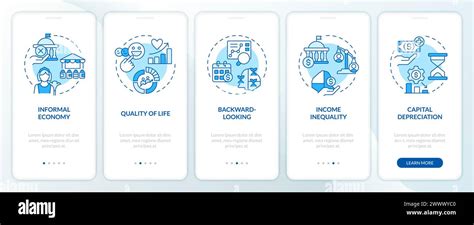 Positive Economic Growth Blue Onboarding Mobile App Screen Stock Vector