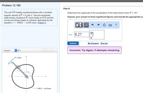 solved the rod oa rotates counterclockwise with a constant
