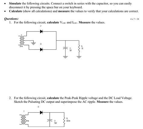 solved simulate the following circuits connect a switch