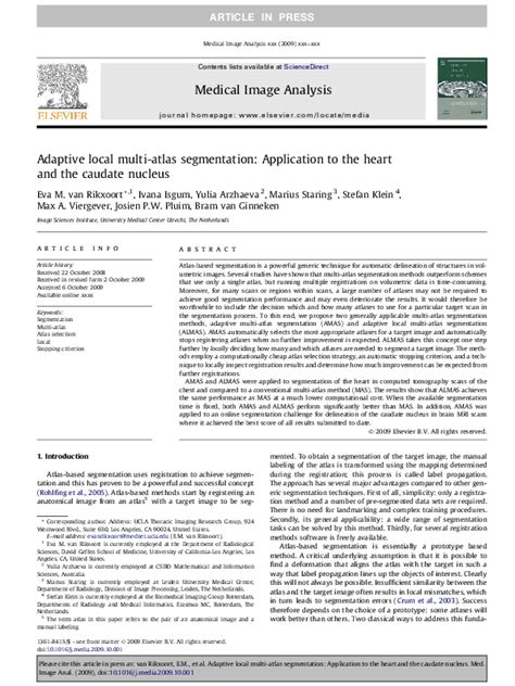 pdf adaptive local multi atlas segmentation application to the heart