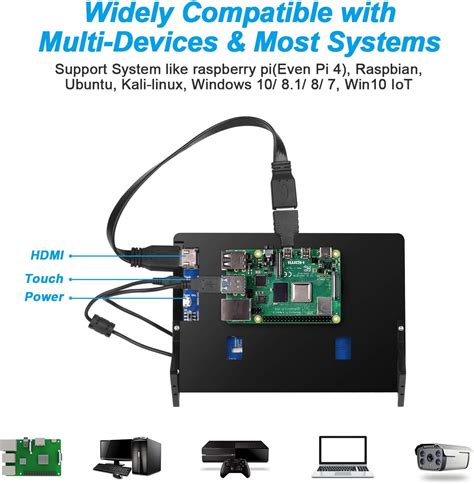 Buy Kuman 7 Inch Raspberry Pi Touch Screen Sc7bc Ips Lcd Display Hdmi