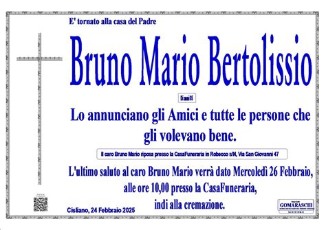 Bruno Mario Bertolissio Casa Funeraria Gomaraschi