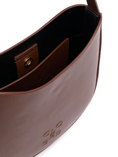 Closed Curve Edge Leather Shoulder Bag Hk