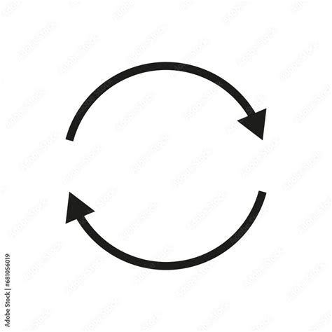 Two Semicircular Arrows Following Each Other In A Circle Vector Symbol Stock Vector Adobe Stock