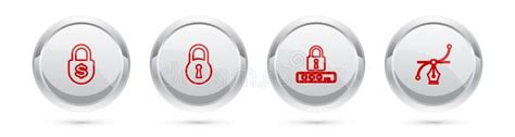 Set Line Money Lock Lock Password Protection And Bezier Curve Silver