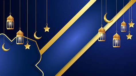 황금 등불 아랍어 어두운 파란색 이슬람 디자인 배경 랜턴 달 이슬람 패턴 모스크 및 추상적인 고급 이슬람 요소와 유니버설 라마단