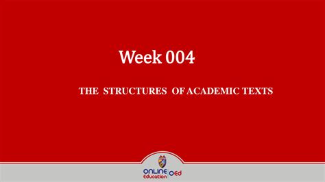solution week 004 presentation the structure of academic text part 1