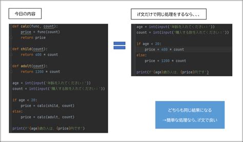 Python関数応用条件によって呼び出す関数を変える処理 ゼロイチプログラミング情報サイト