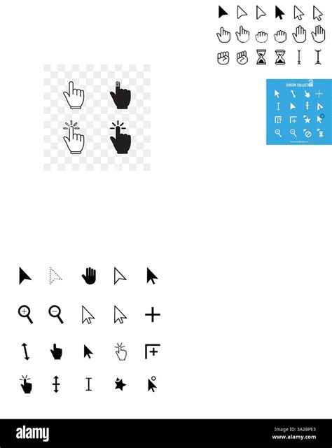 flat design mouse cursor set vector icon stock vector image and art alamy