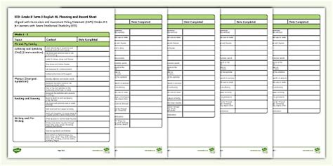 Sid Grade R Term 3 English Hl Planning And Record Sheet