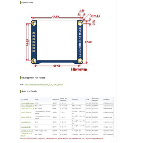 Màn Hình Oled Rgb 1 5inch 16 Bit 65k 128x128 Ssd1351 Spi I2c Iic Cho Arduino Raspberry Pi Stm32