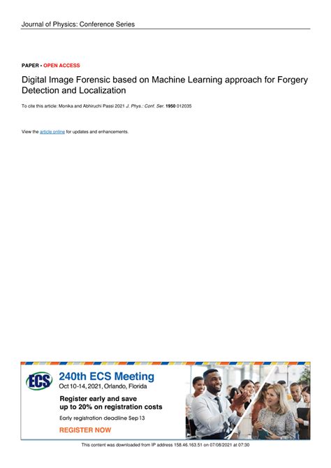 Pdf Digital Image Forensic Based On Machine Learning Approach For