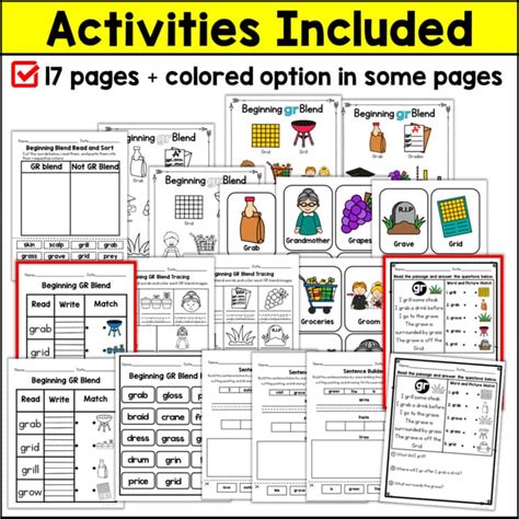 Beginning Gr Blend Worksheet By The Joy In Teaching Tpt