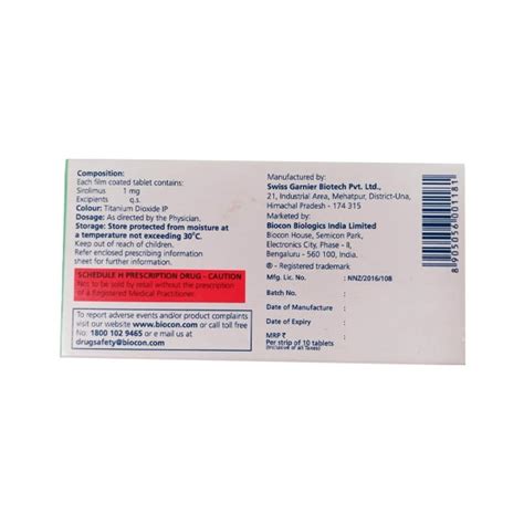 Rapacan 1mg Tablet Rapamycin Buy At Wholesale Price