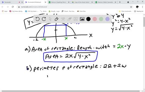 SOLVED The Figure Shows A Rectangle With Two Vertices On A Semicircle Of Radius And Two