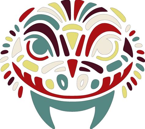 Ancient Mexican Beaded Lizard Face Design 67912893 Vector Art At Vecteezy