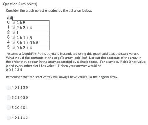 solved question 2 25 points consider the graph object