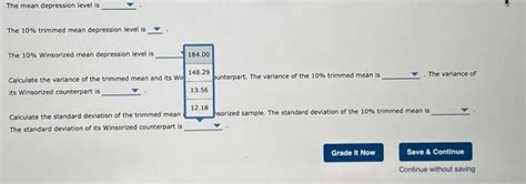 Solved 10 Winsorized Variance And Standard Deviation The