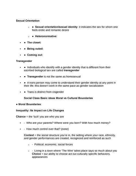 Race Class And Gender 3 SOCI 243 Sexual Orientation O Sexual Orientation Sexual Identity It