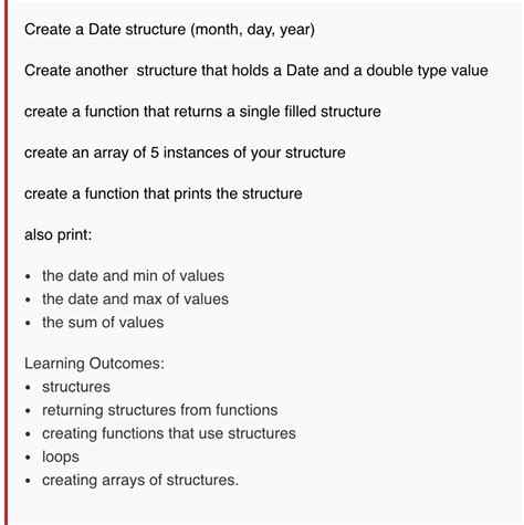 Solved Create A Date Structure Month Day Year Create