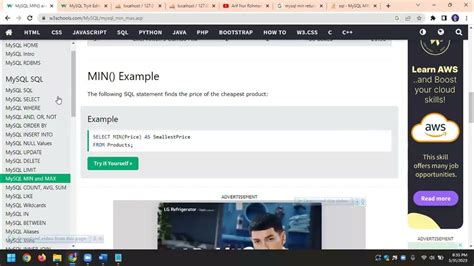 Tutorial Mysql 4 Min Max Avg Count Sum Youtube