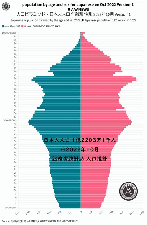 Tableau 日本の人口ピラミッド 年齢別 性差男女別をデータ可視化