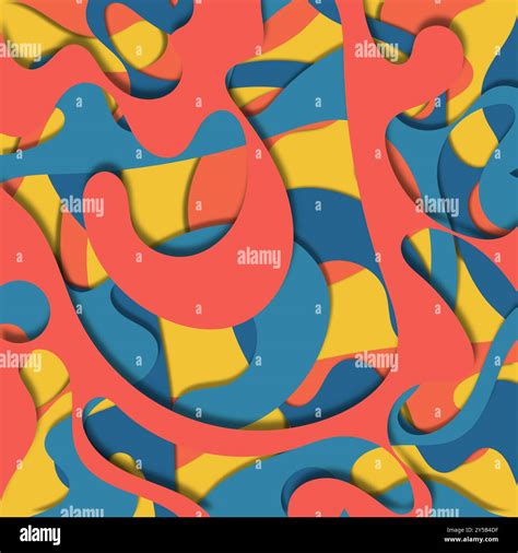 Abstract Background With Overlapping Paper Shapes In Red Blue And Yellow Colors Suitable For