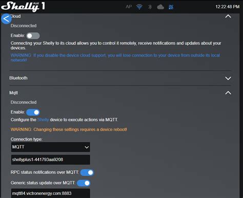 Cerbo Mqtt To Control Shelly Relay Over Node Red Victronenergy