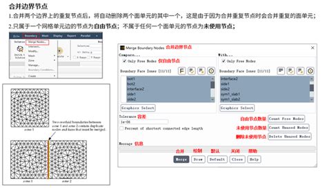 连天雪与风寂寥 的想法 Fluent Meshing合并节点 合并边界节点 1合并两个边界上的重复节点后，将自动删除两个面单元的其中