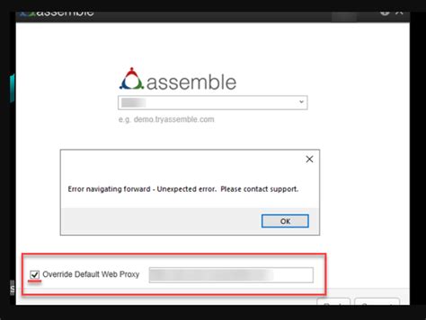Error Navigating Forward Unexpected Error Please Contact Support