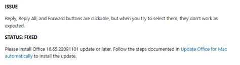 can t create new message in outlook app on mac when trying to reply